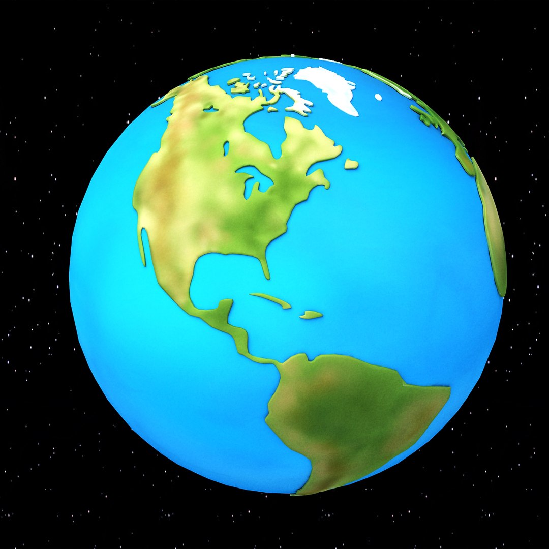 3d cartoon earth model