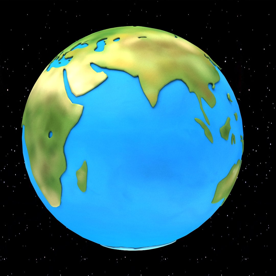 3d cartoon earth model