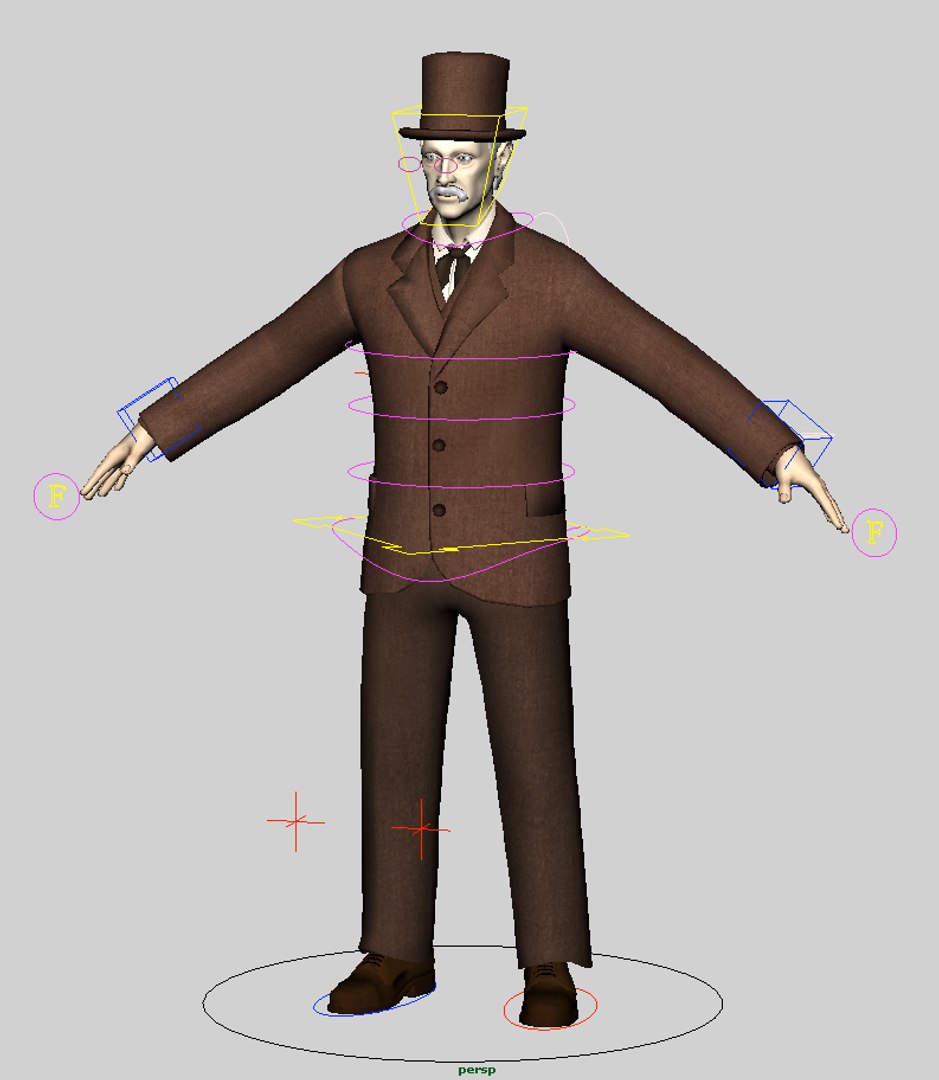 Maya Rigged 19th Century Man