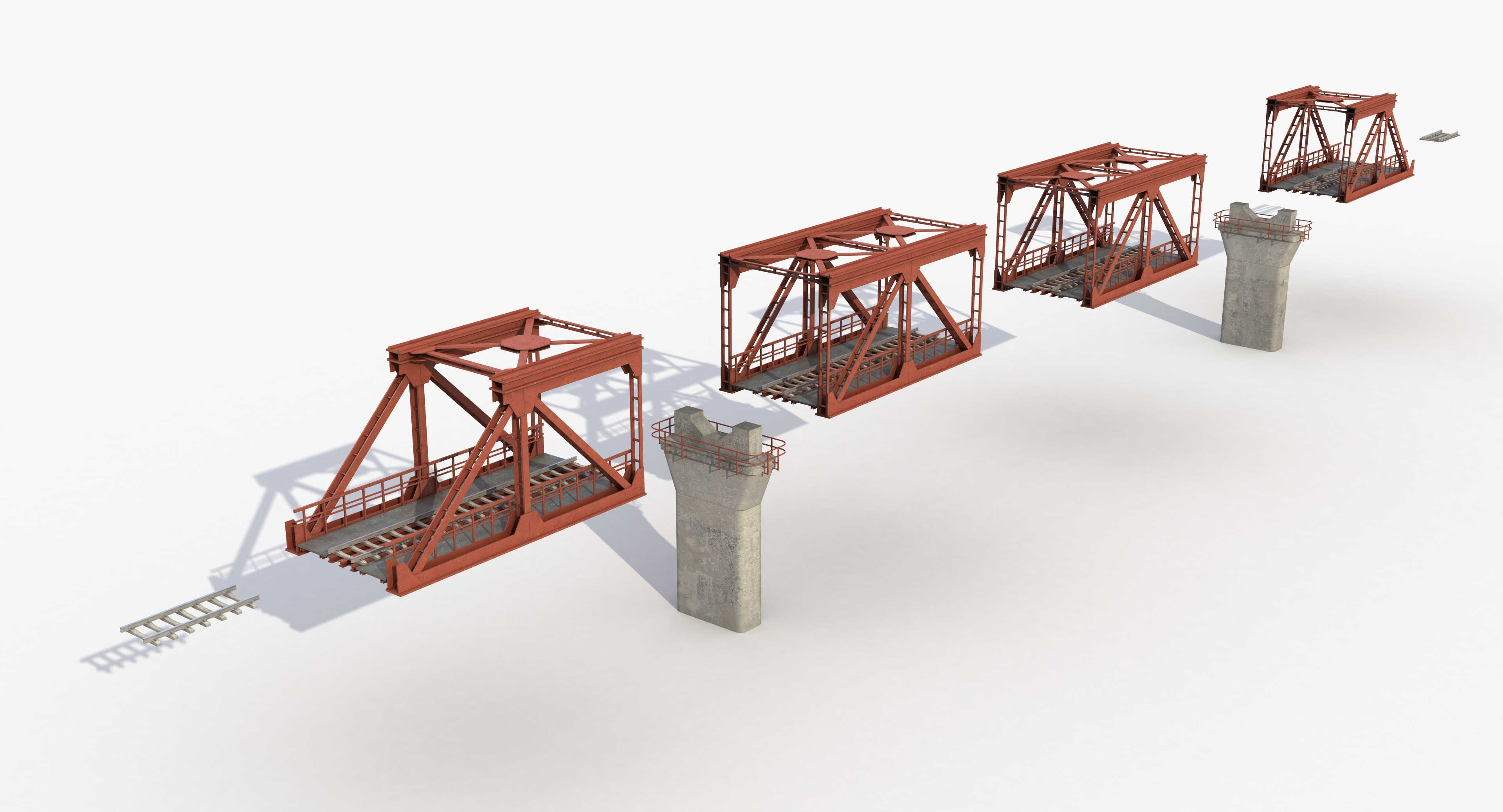 3D railway bridge rail - TurboSquid 1680444