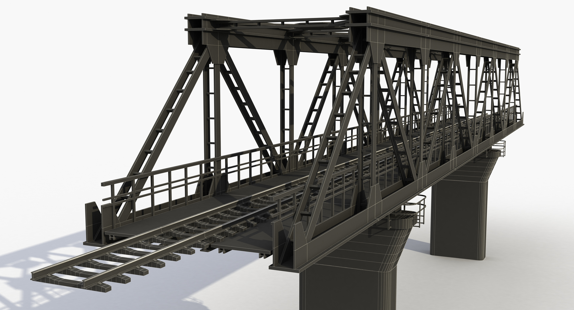 3D railway bridge rail - TurboSquid 1680444