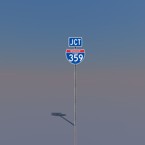 3d interstate 359 signs model