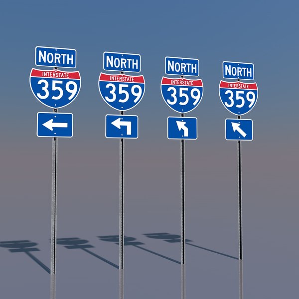 3d interstate 359 signs model