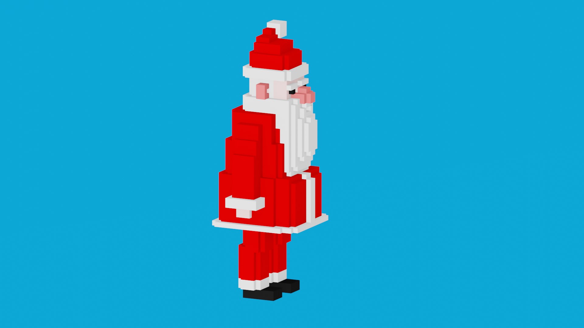 Santa 8 Bit Christmas Cartoon Character Voxel Art Low Poly Model ...
