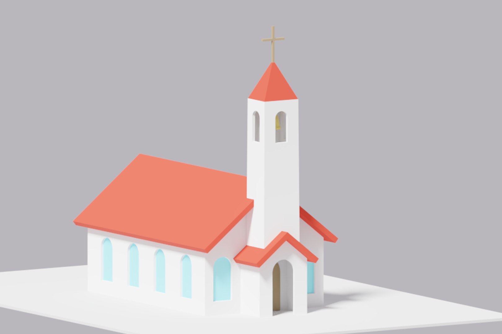 3D Cartoon Simple Church Model - TurboSquid 1490641