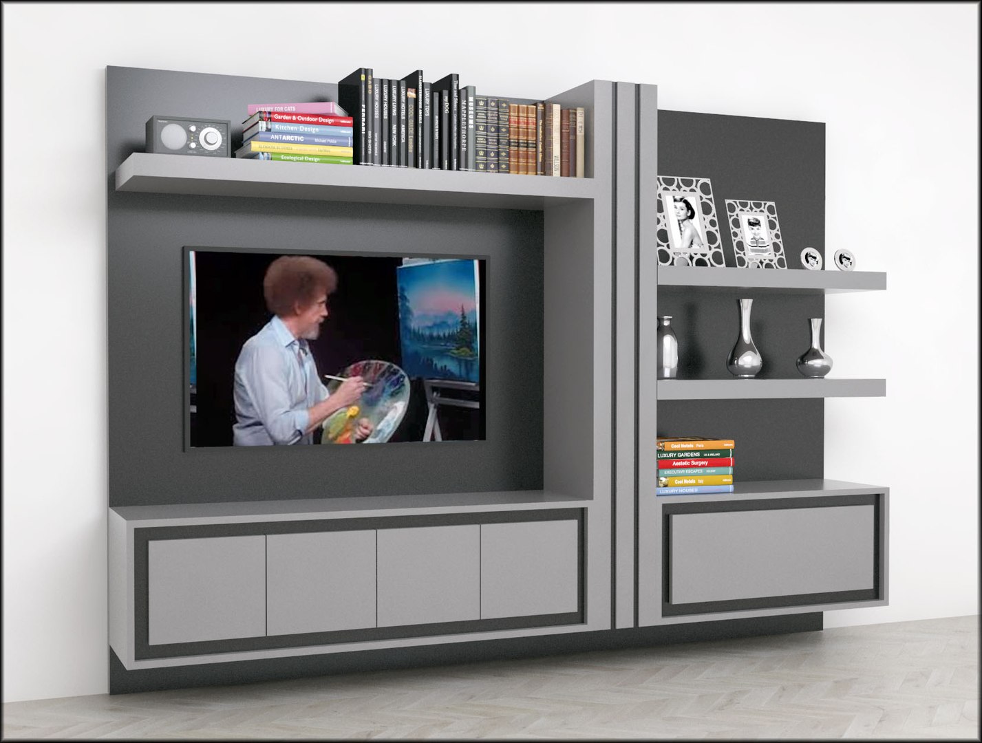 3D Modern Tv Unit Cabinet - TurboSquid 1601591