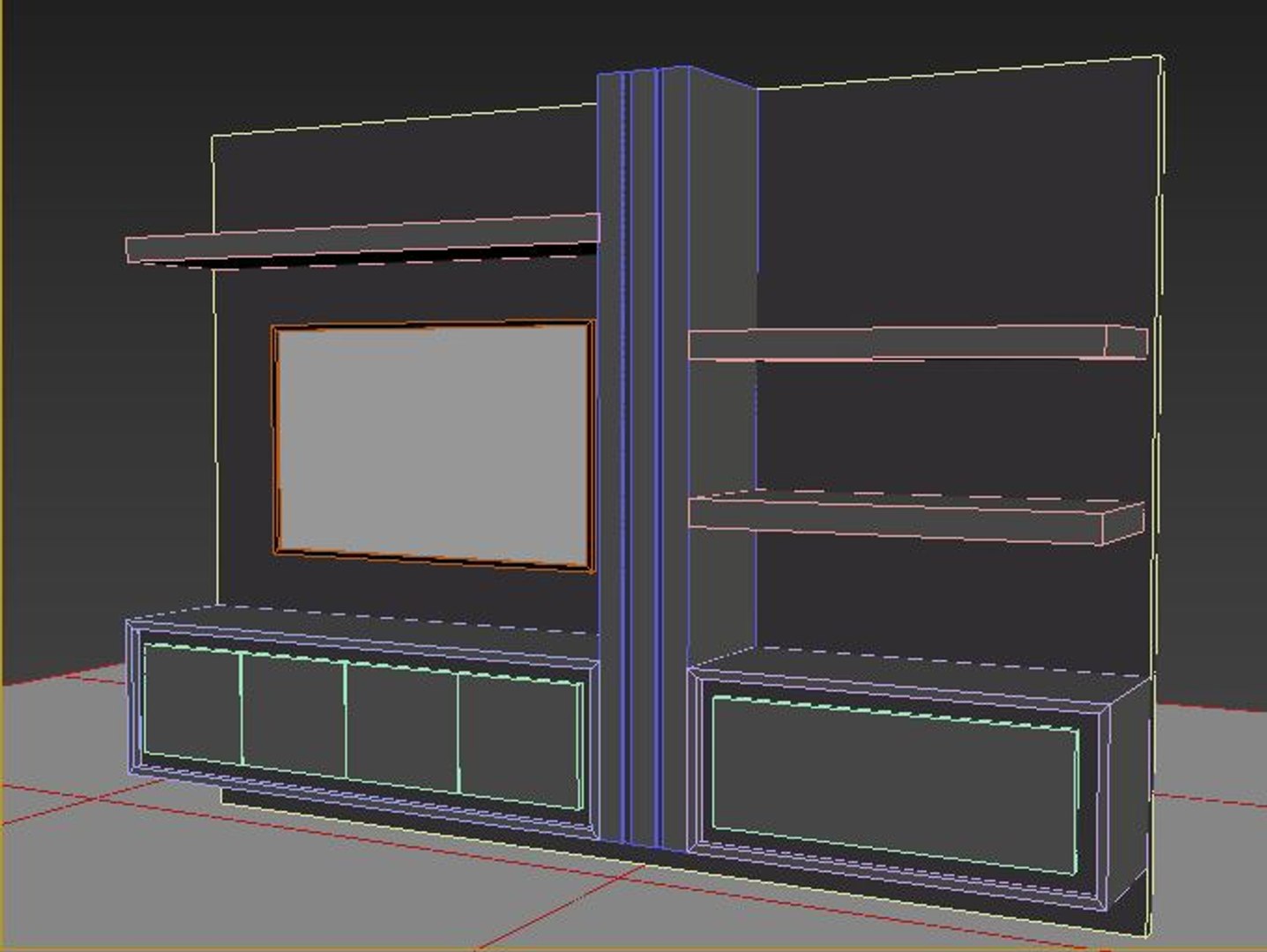 3D Modern Tv Unit Cabinet - TurboSquid 1601591