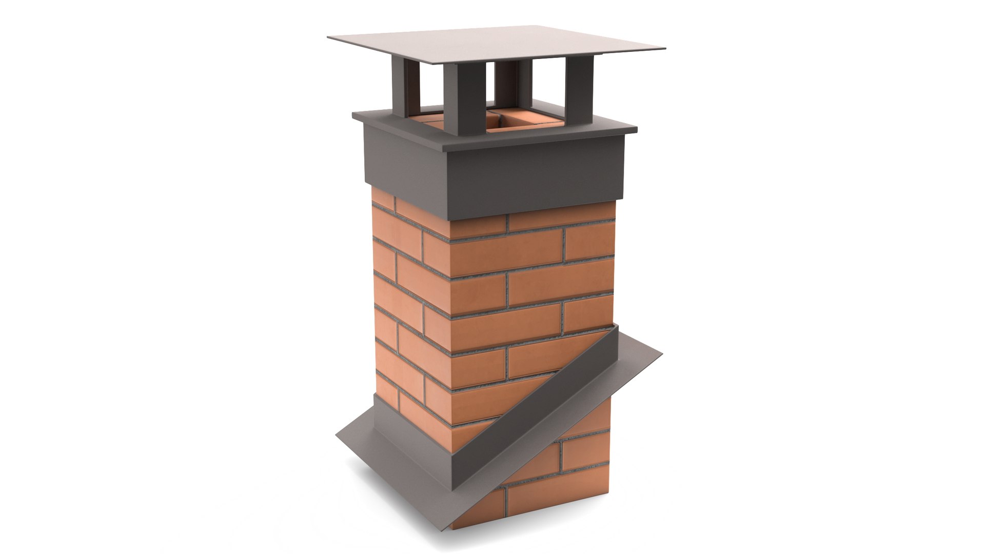 Square Brick Chimney Corner Base model - TurboSquid 2046537