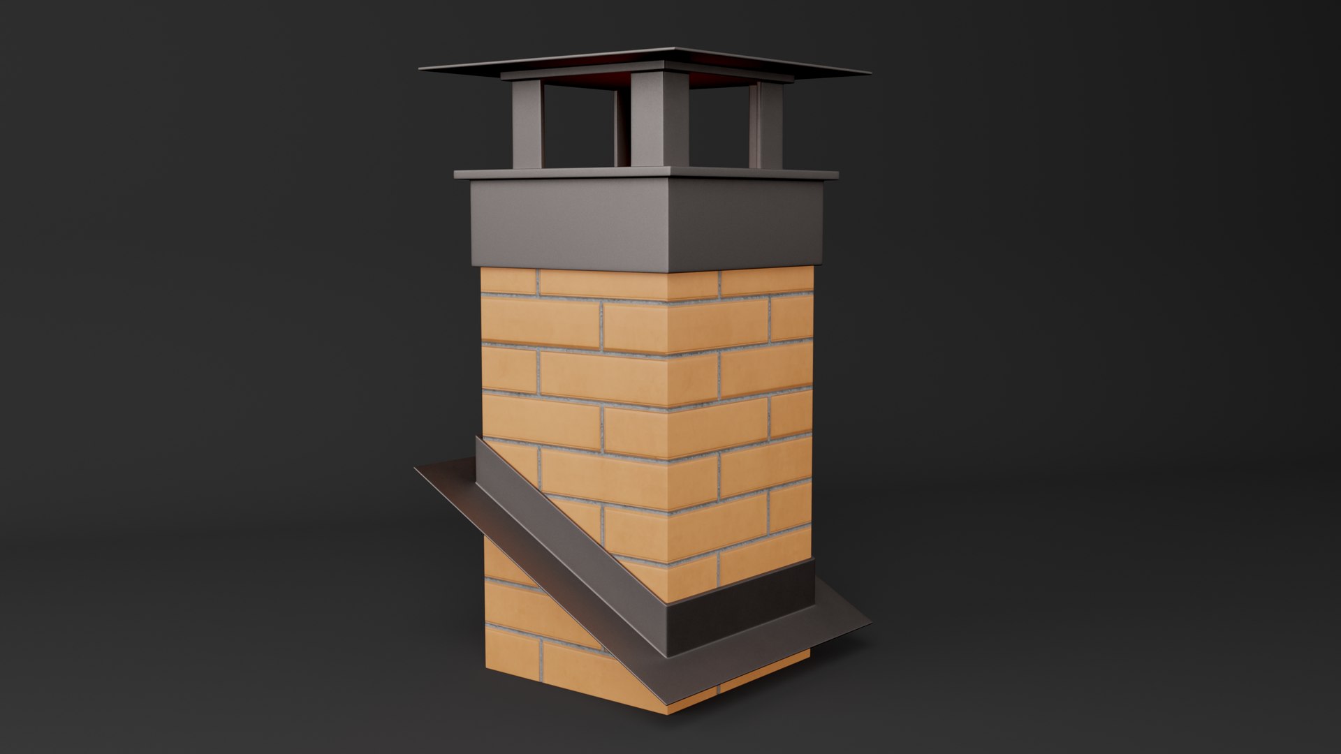 Square Brick Chimney Corner Base model - TurboSquid 2046537