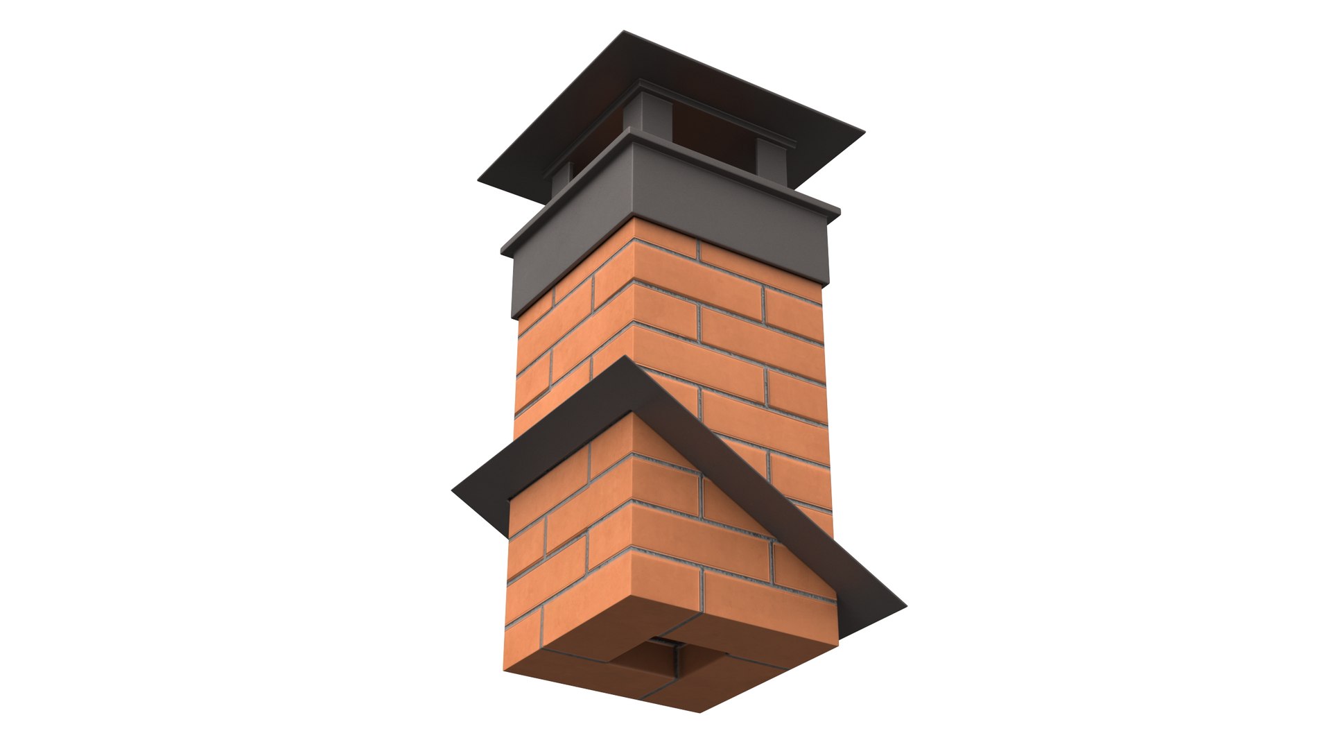 Square Brick Chimney Corner Base model - TurboSquid 2046537