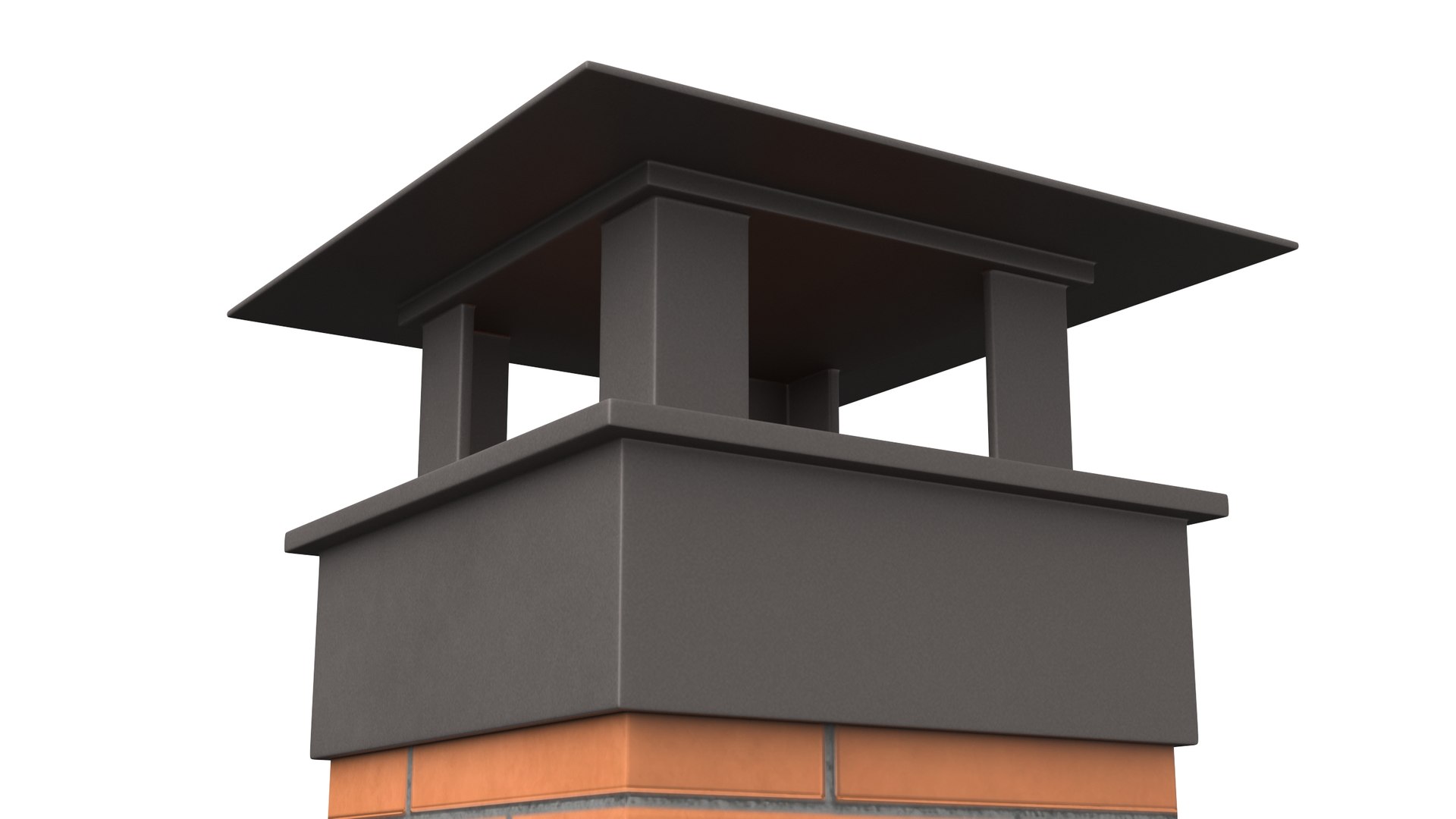 Square Brick Chimney Corner Base model - TurboSquid 2046537