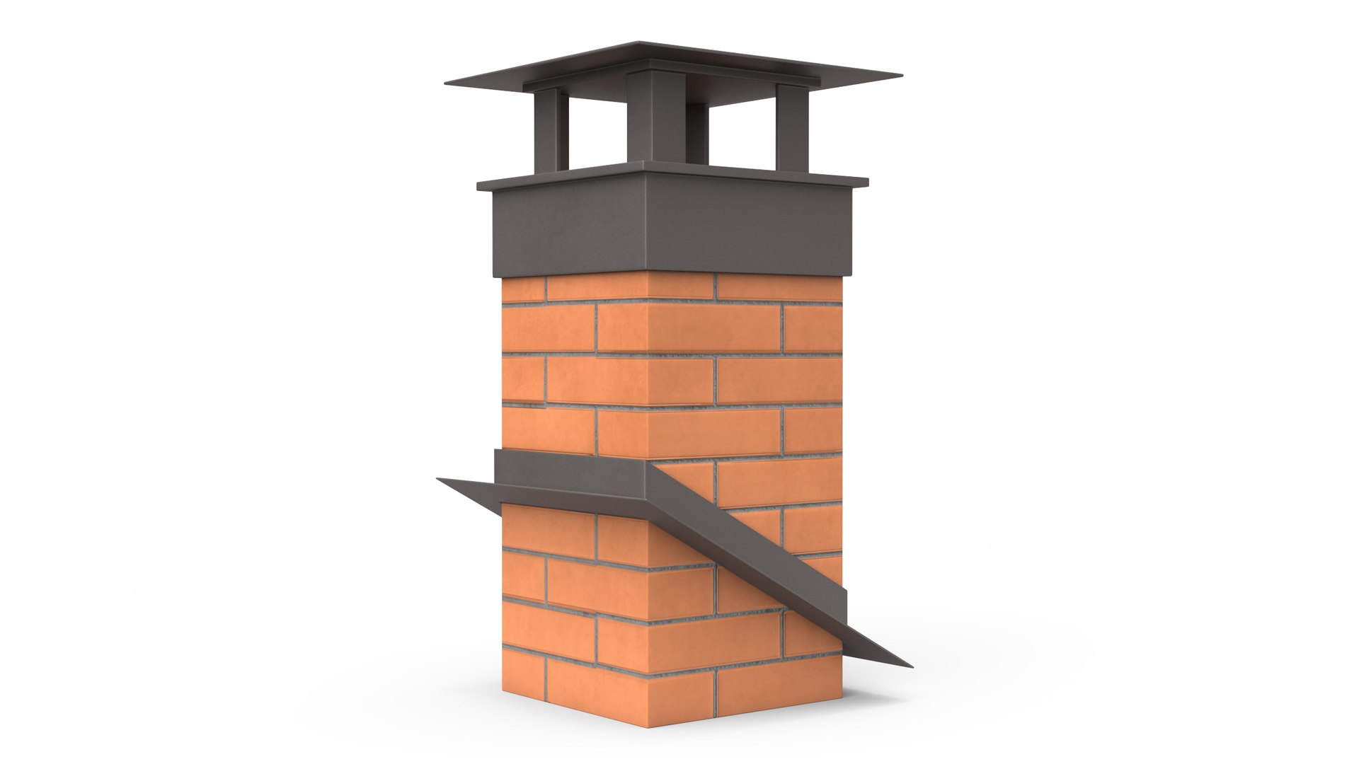 Square Brick Chimney Corner Base model - TurboSquid 2046537