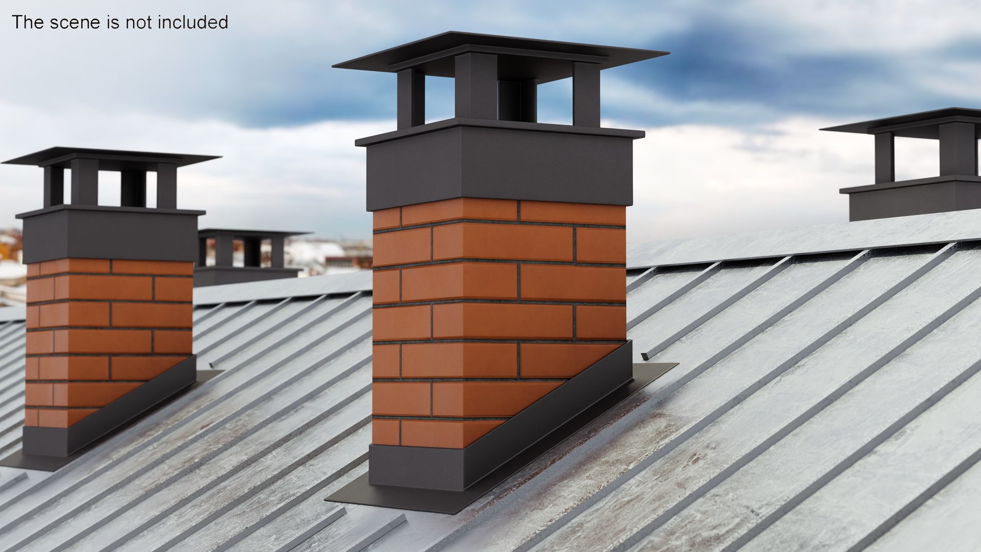 Square Brick Chimney Corner Base model - TurboSquid 2046537
