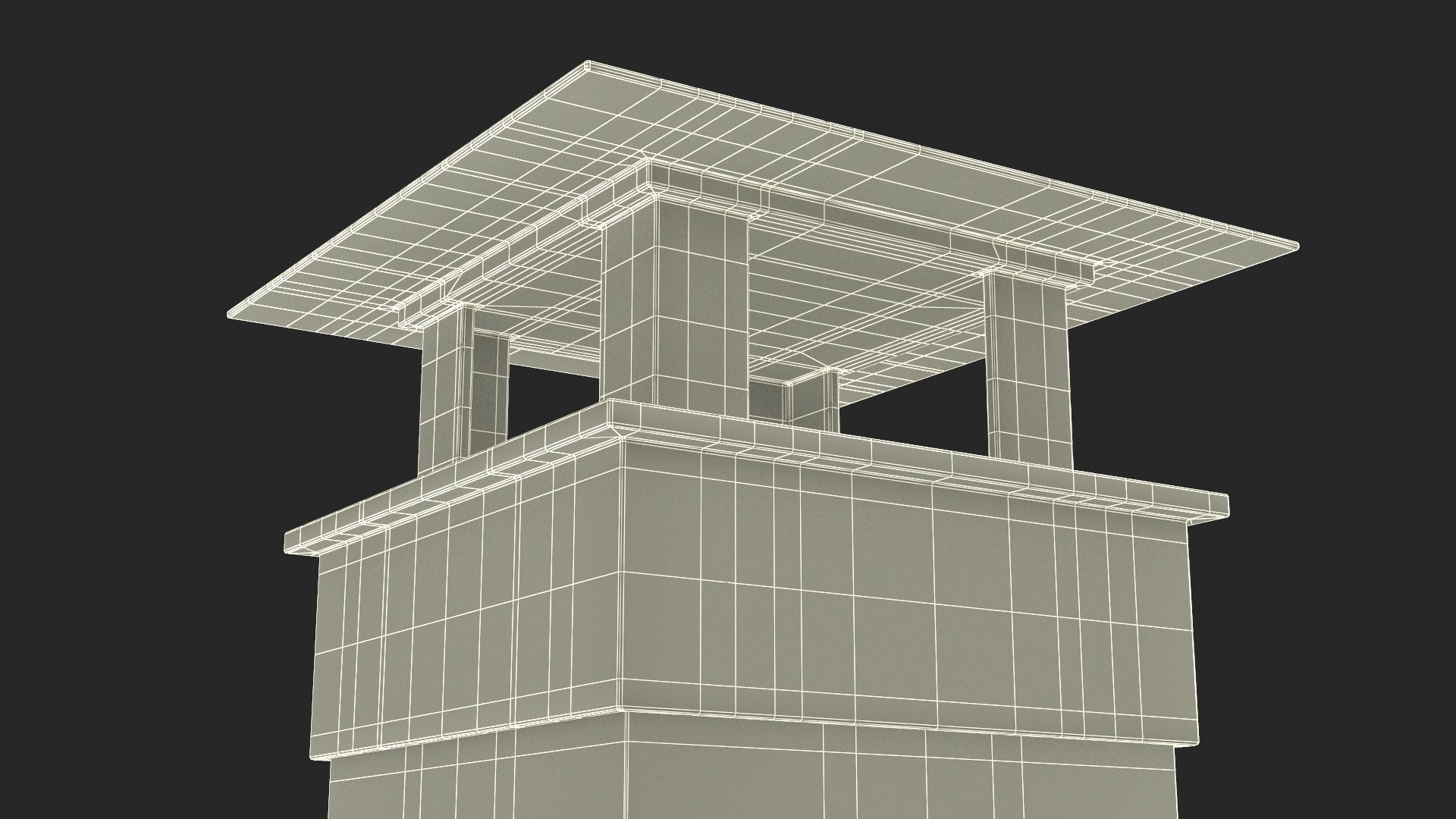 Square Brick Chimney Corner Base model - TurboSquid 2046537