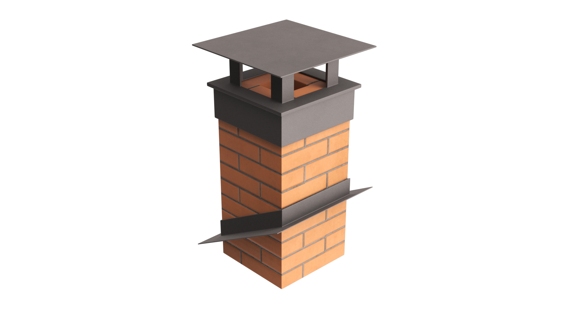 Square Brick Chimney Corner Base model - TurboSquid 2046537