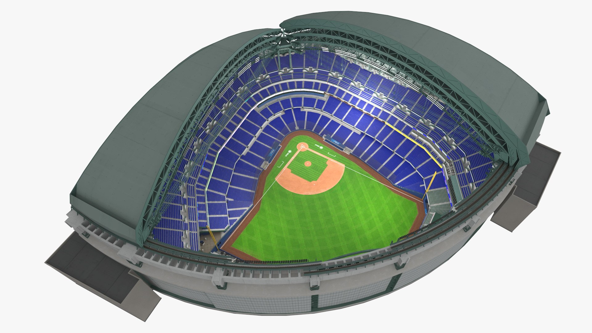 Stadium With Retractable Roof Open 3D Model - TurboSquid 2309916