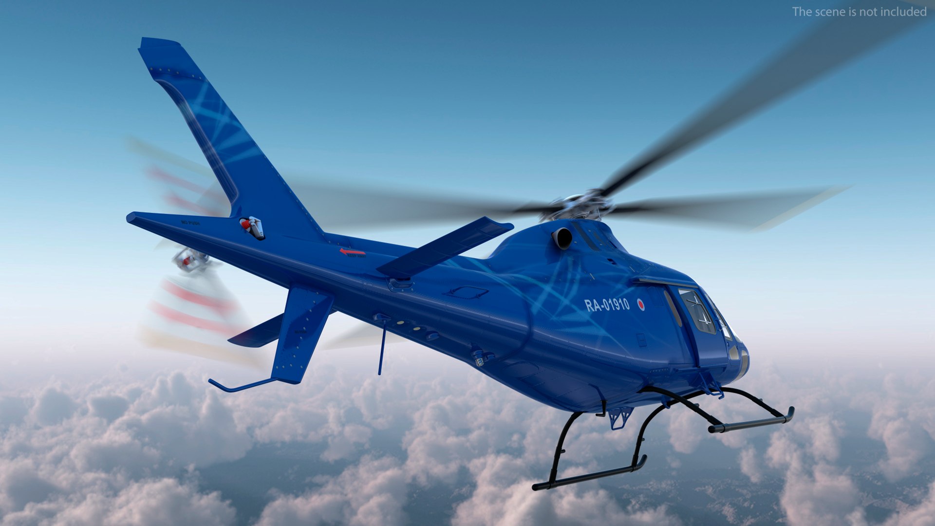 3D Leonardo AgustaWestland AW119 Helicopter Blue Rigged for Maya model ...