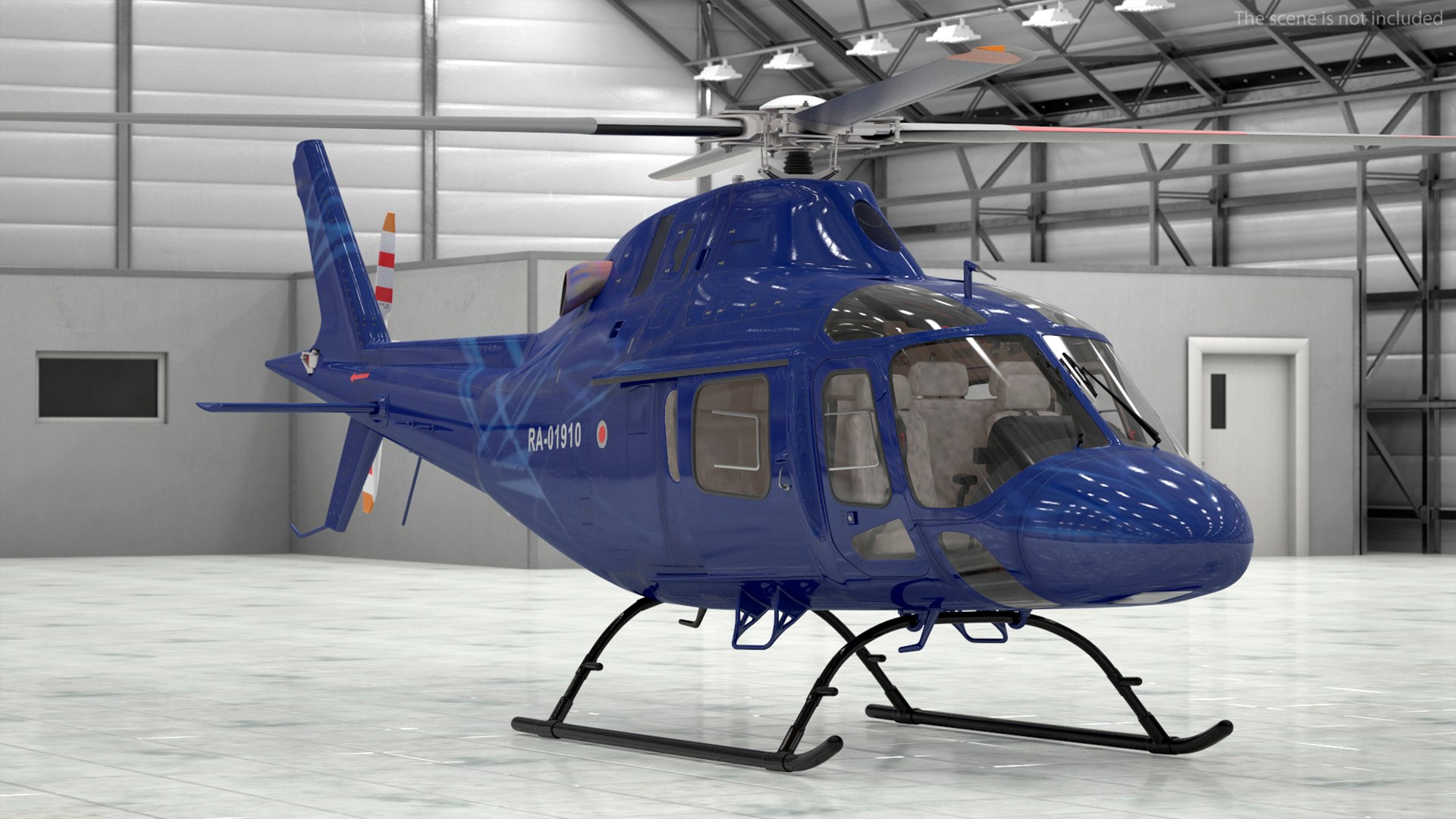 3D Leonardo AgustaWestland AW119 Helicopter Blue Rigged for Maya model ...