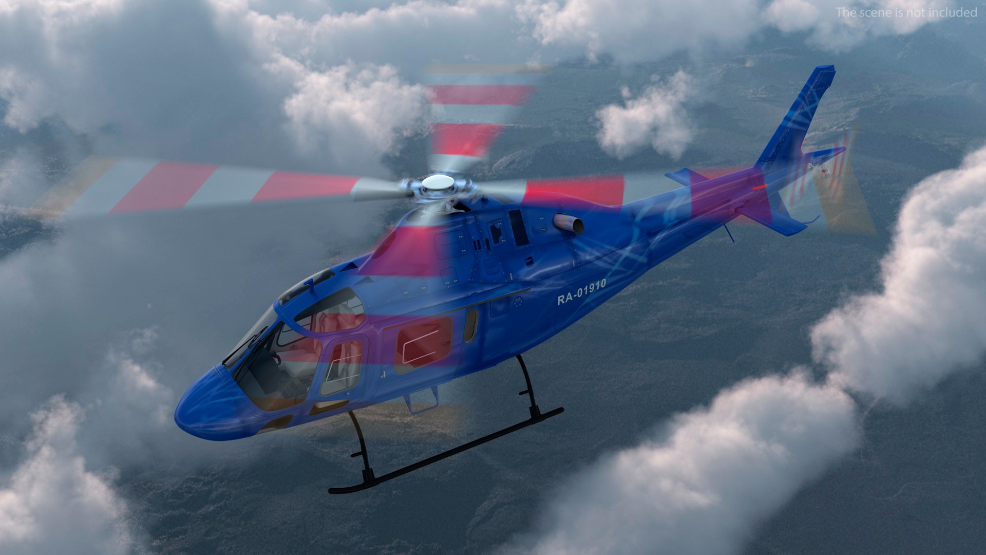 3D Leonardo AgustaWestland AW119 Helicopter Blue Rigged for Maya model ...