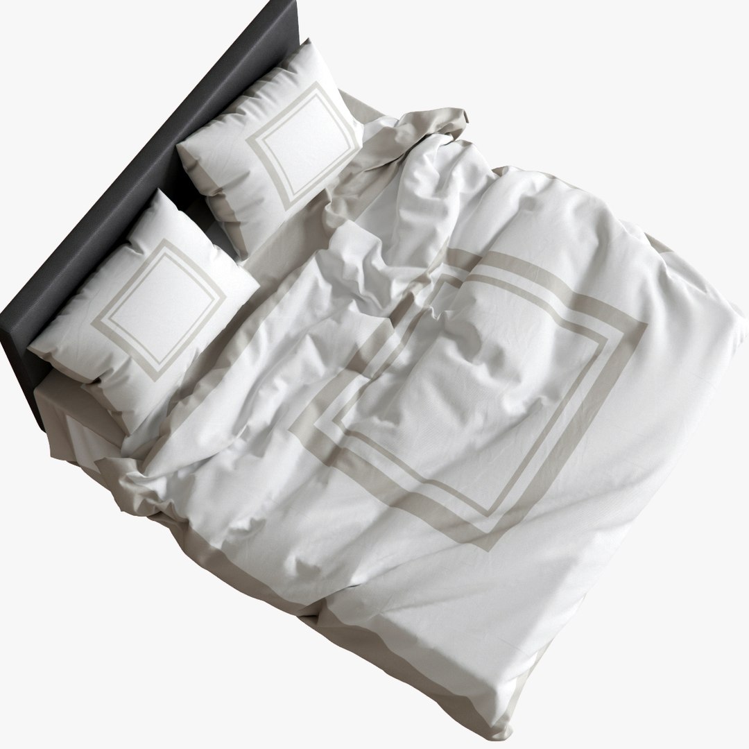 3d Model Of Realistic Linens Bed