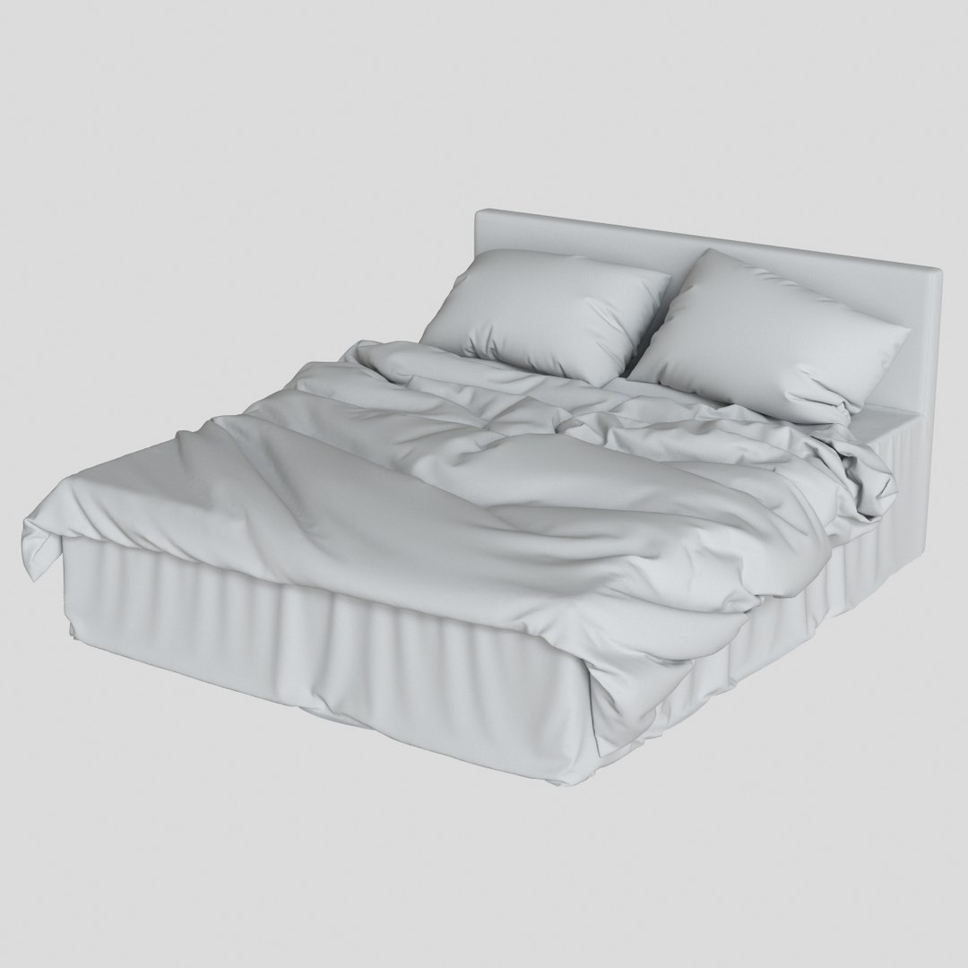 3d Model Of Realistic Linens Bed