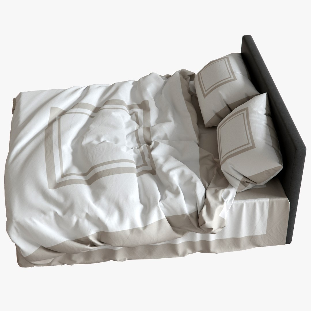 3d Model Of Realistic Linens Bed