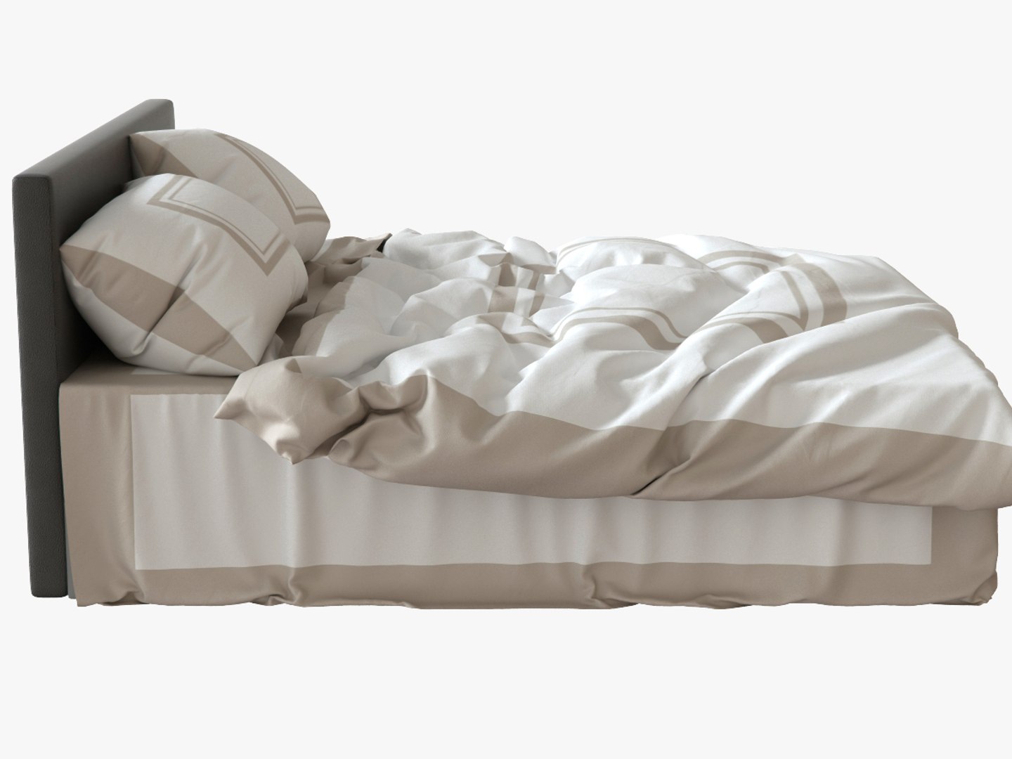 3d Model Of Realistic Linens Bed