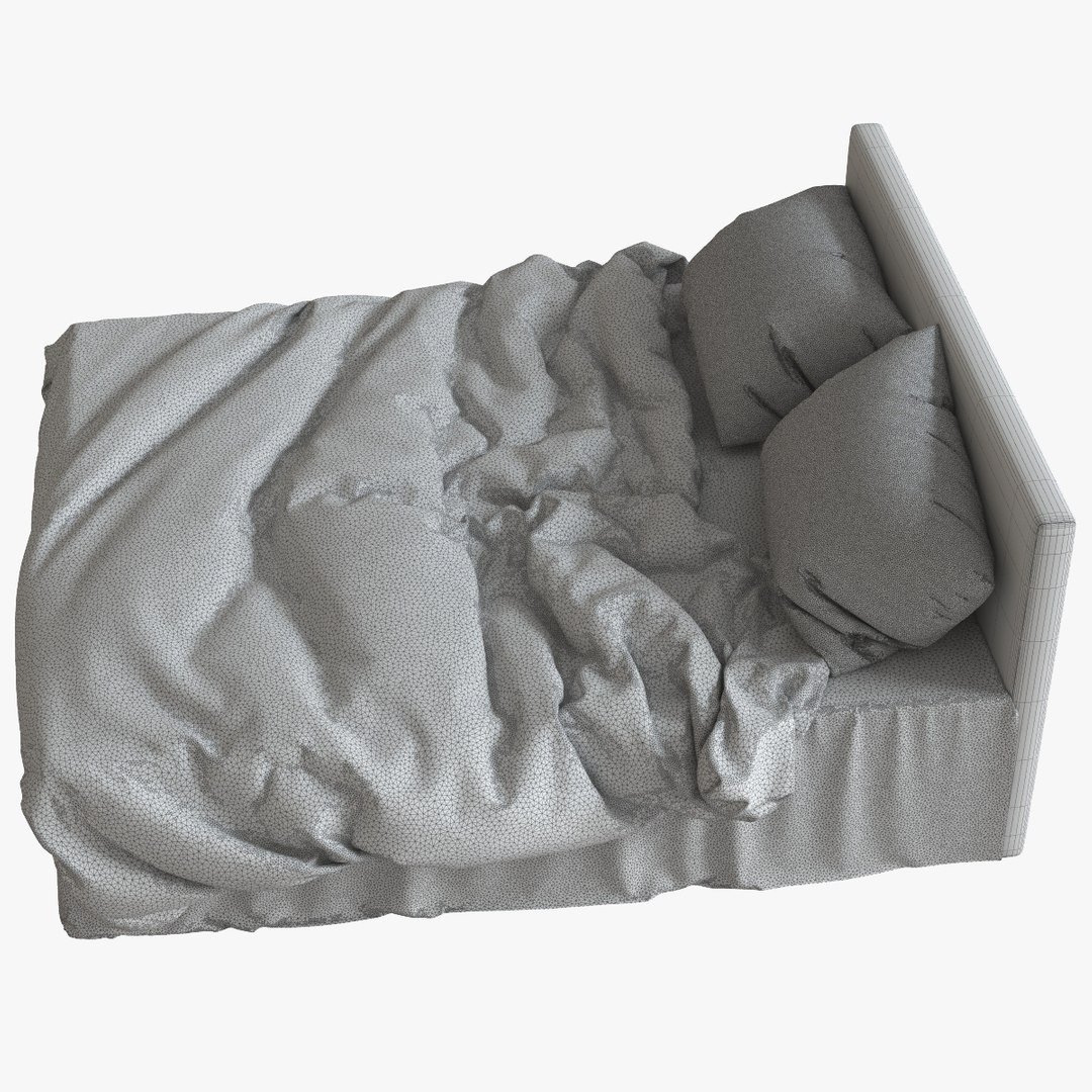 3d Model Of Realistic Linens Bed