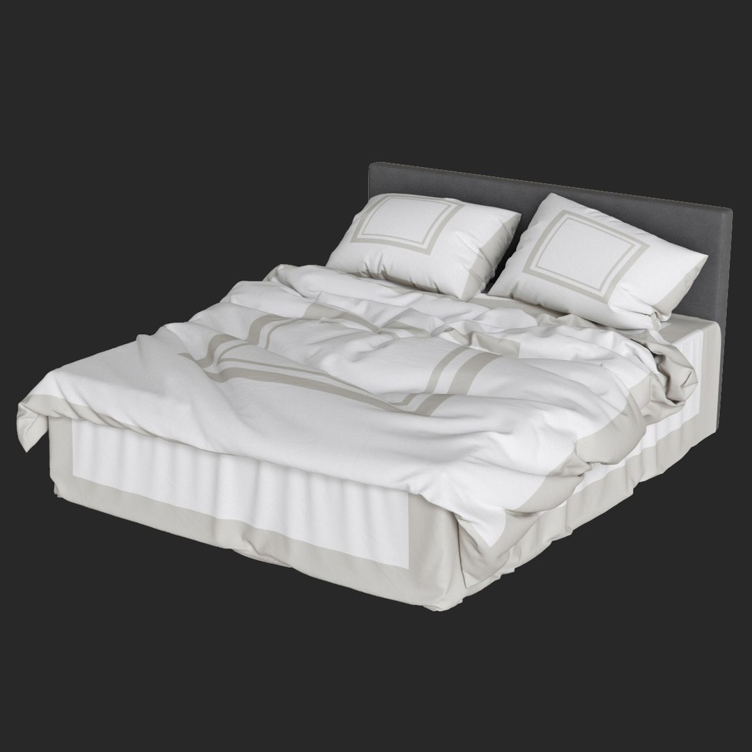 3d Model Of Realistic Linens Bed