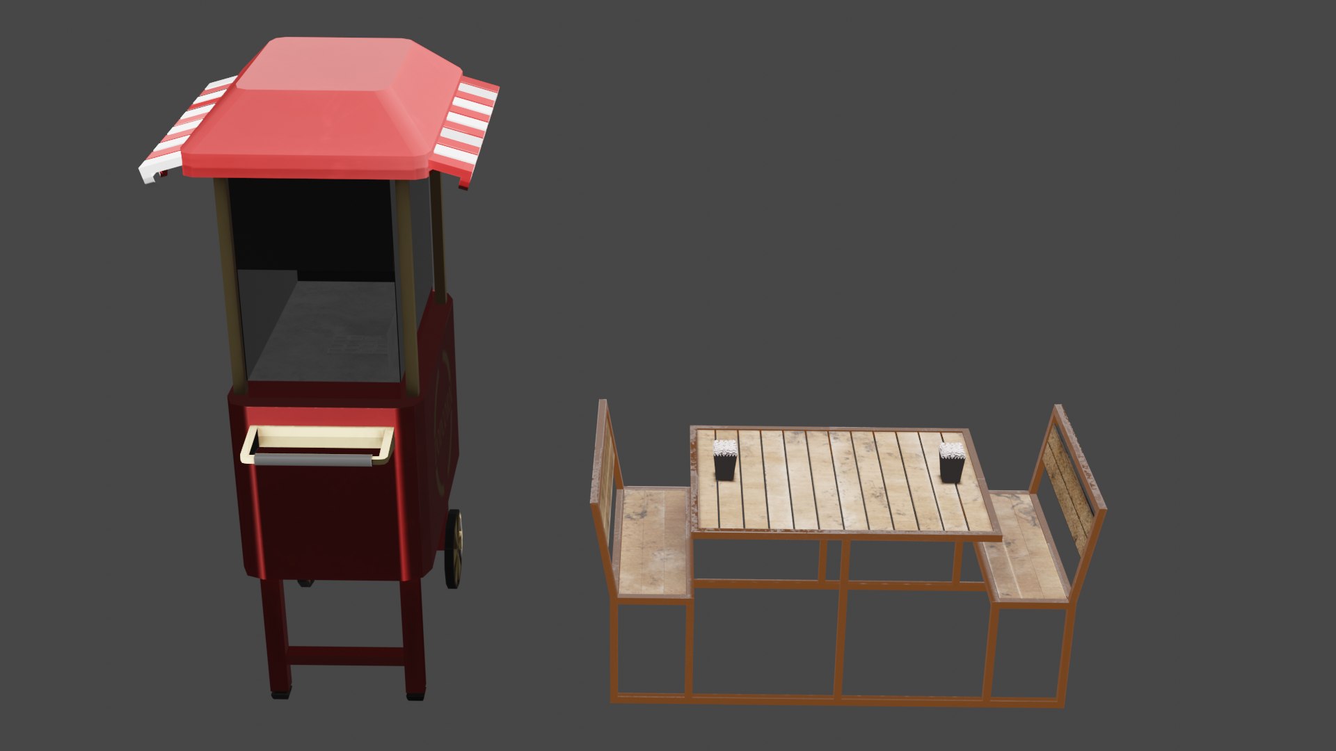 Popcorn Stall 3D Model - TurboSquid 2149403