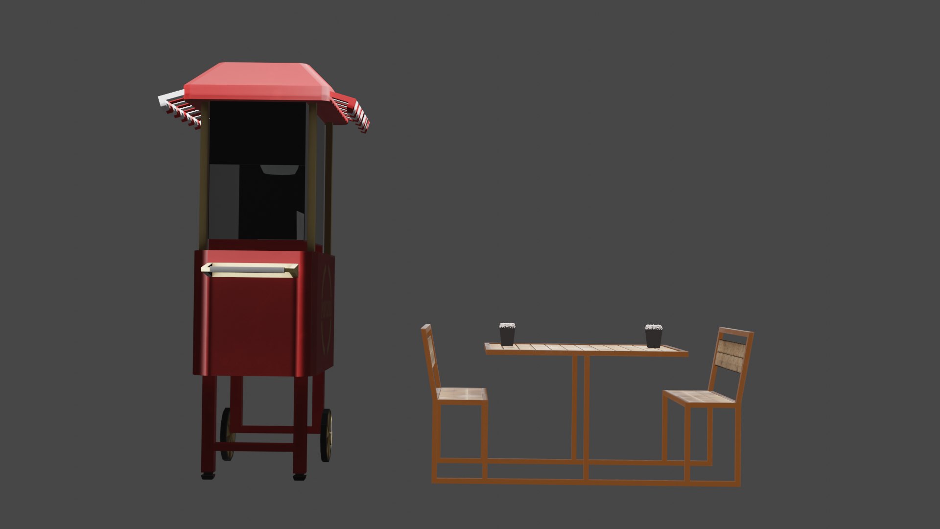Popcorn Stall 3D Model - TurboSquid 2149403