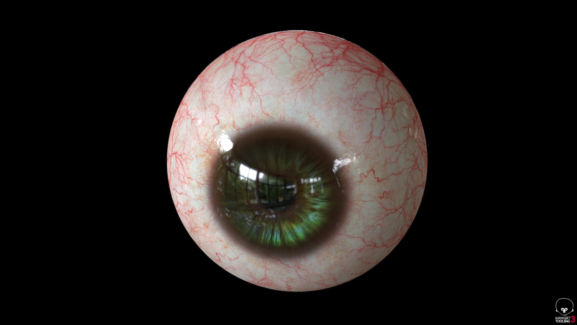 3D Eye Green 2 Real-time 3D Model 4k Texture Marmoset Toolbag3 Maya FBX ...