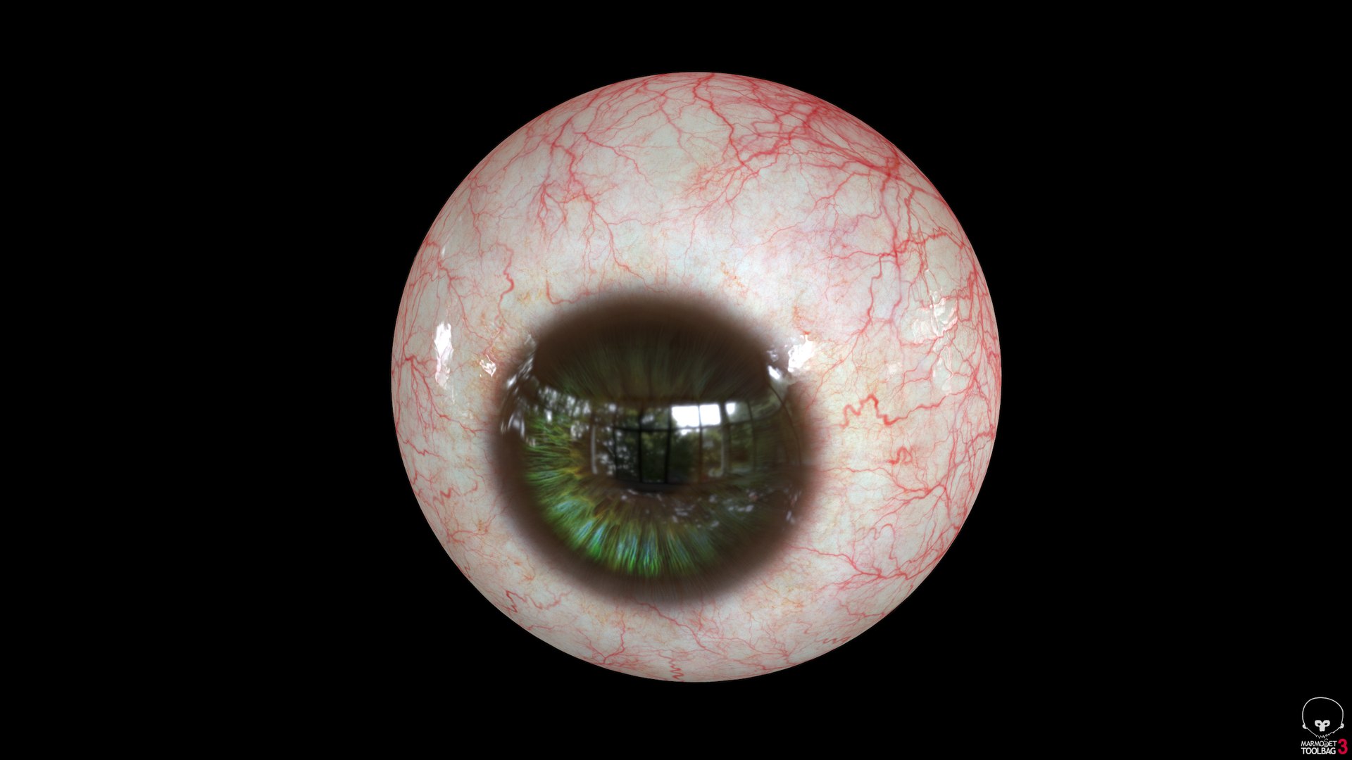 3D Eye Green 2 Real-time 3D Model 4k Texture Marmoset Toolbag3 Maya FBX ...
