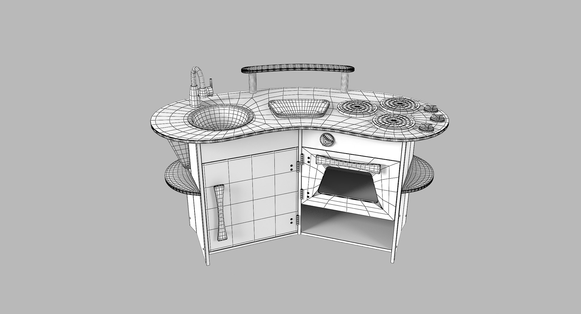 3D Realistic Toy Kitchen Model - TurboSquid 1244406