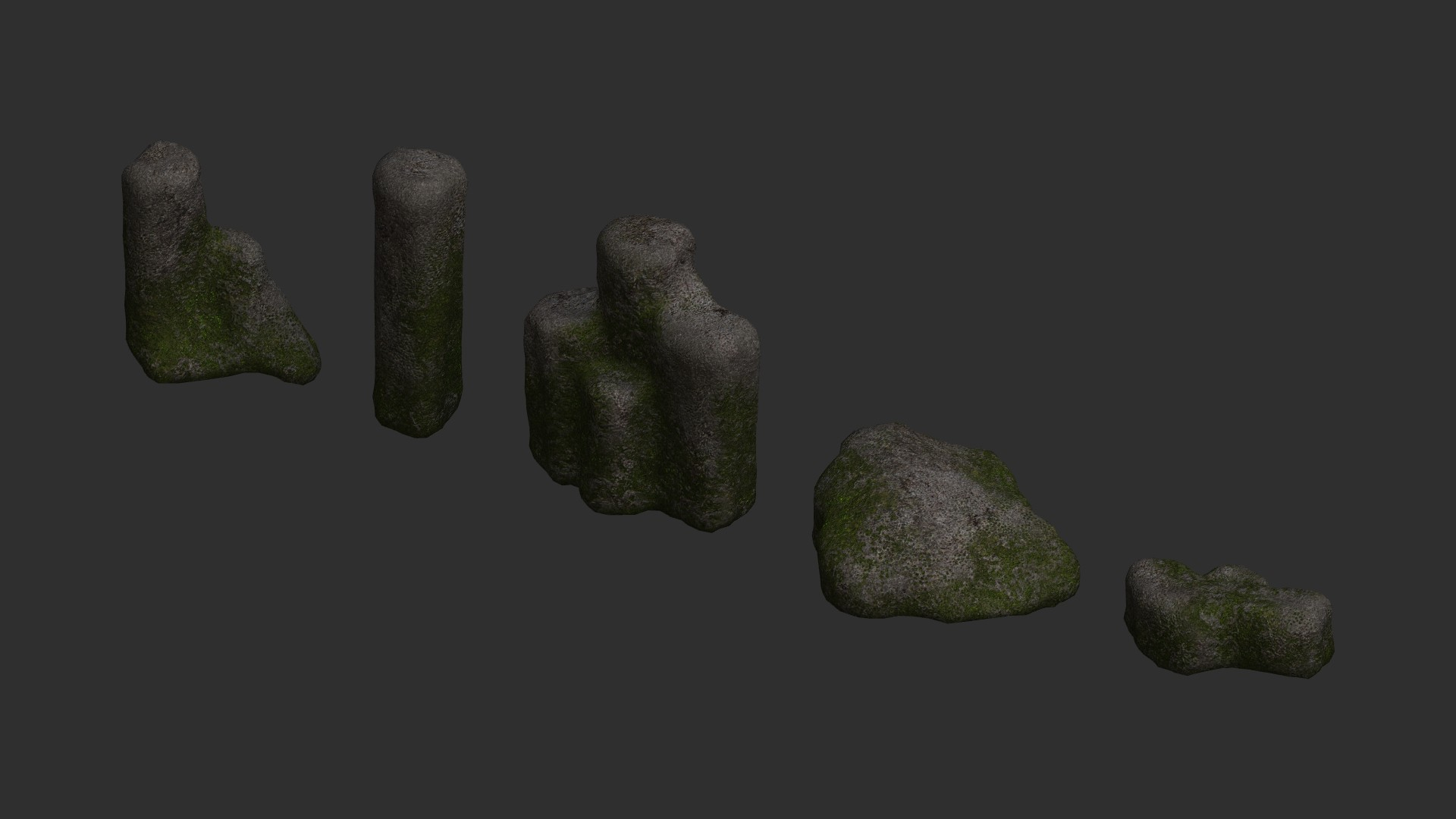3D Rock Set 01 - Moss 1 - TurboSquid 2062445