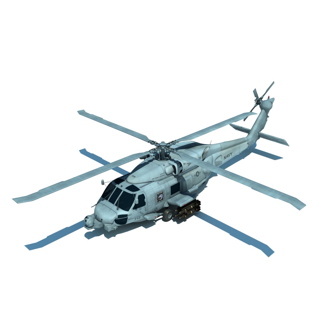3d model of mh-60r military helicopter