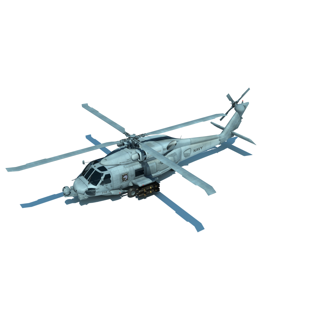 3d model of mh-60r military helicopter