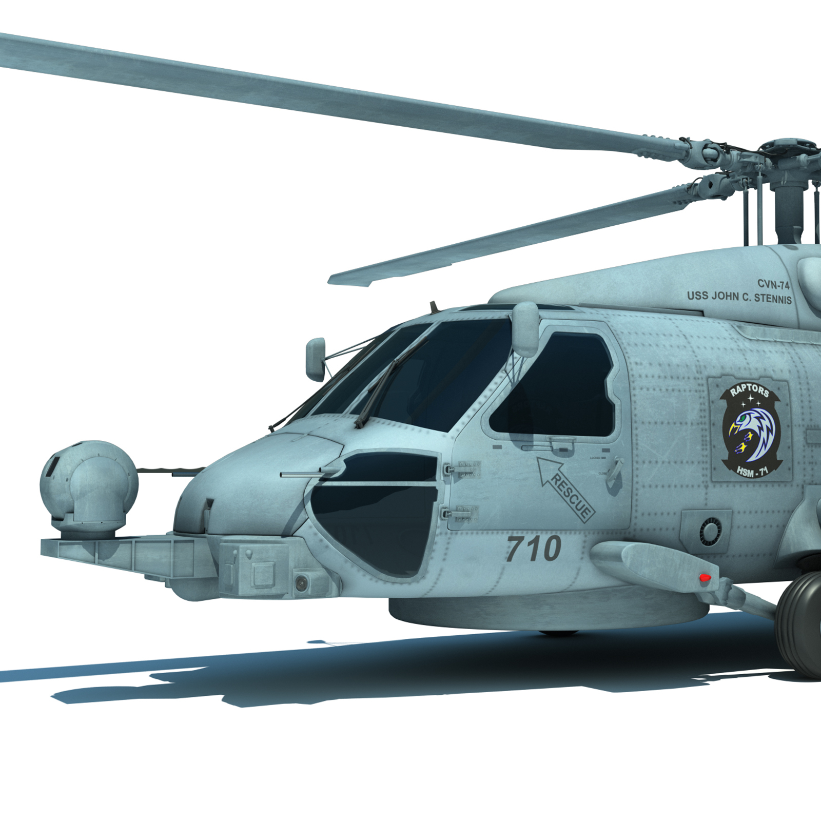 3d model of mh-60r military helicopter
