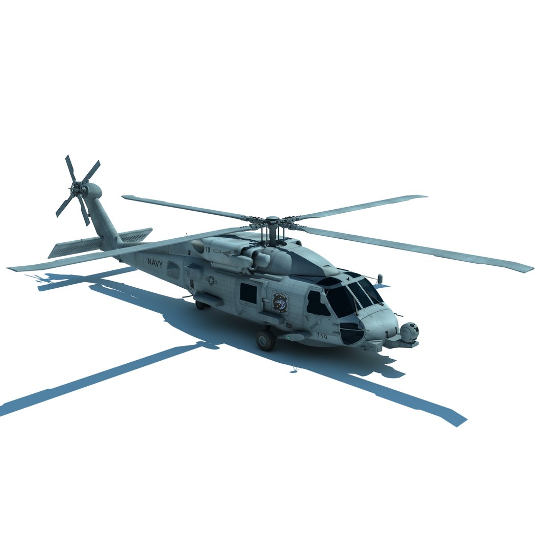 3d model of mh-60r military helicopter
