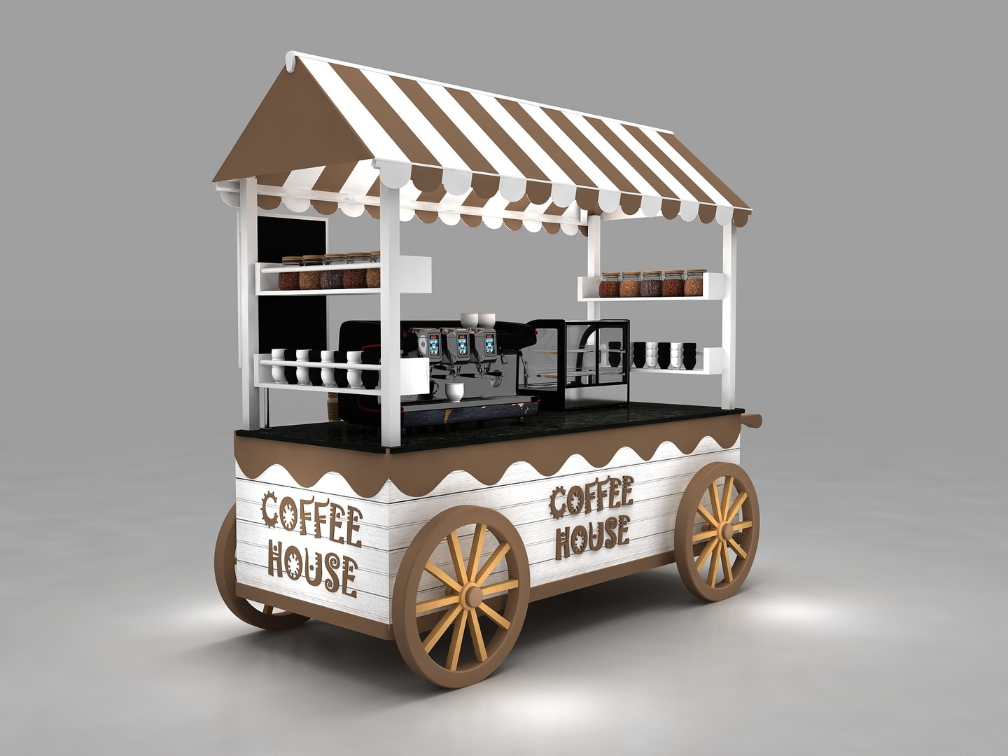 Cafe Cart 3D Model - TurboSquid 1995337