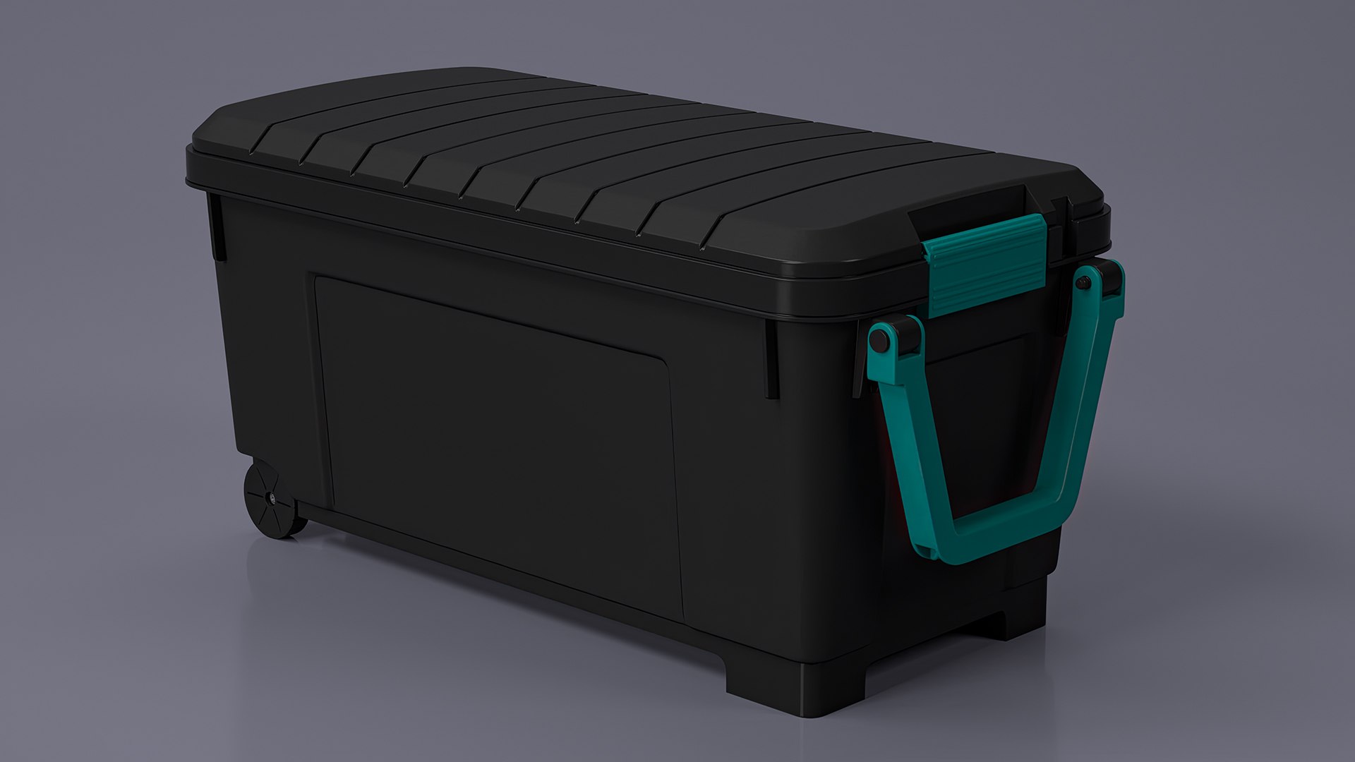 3D Plastic Storage Trunk With Wheels Green - TurboSquid 2237843