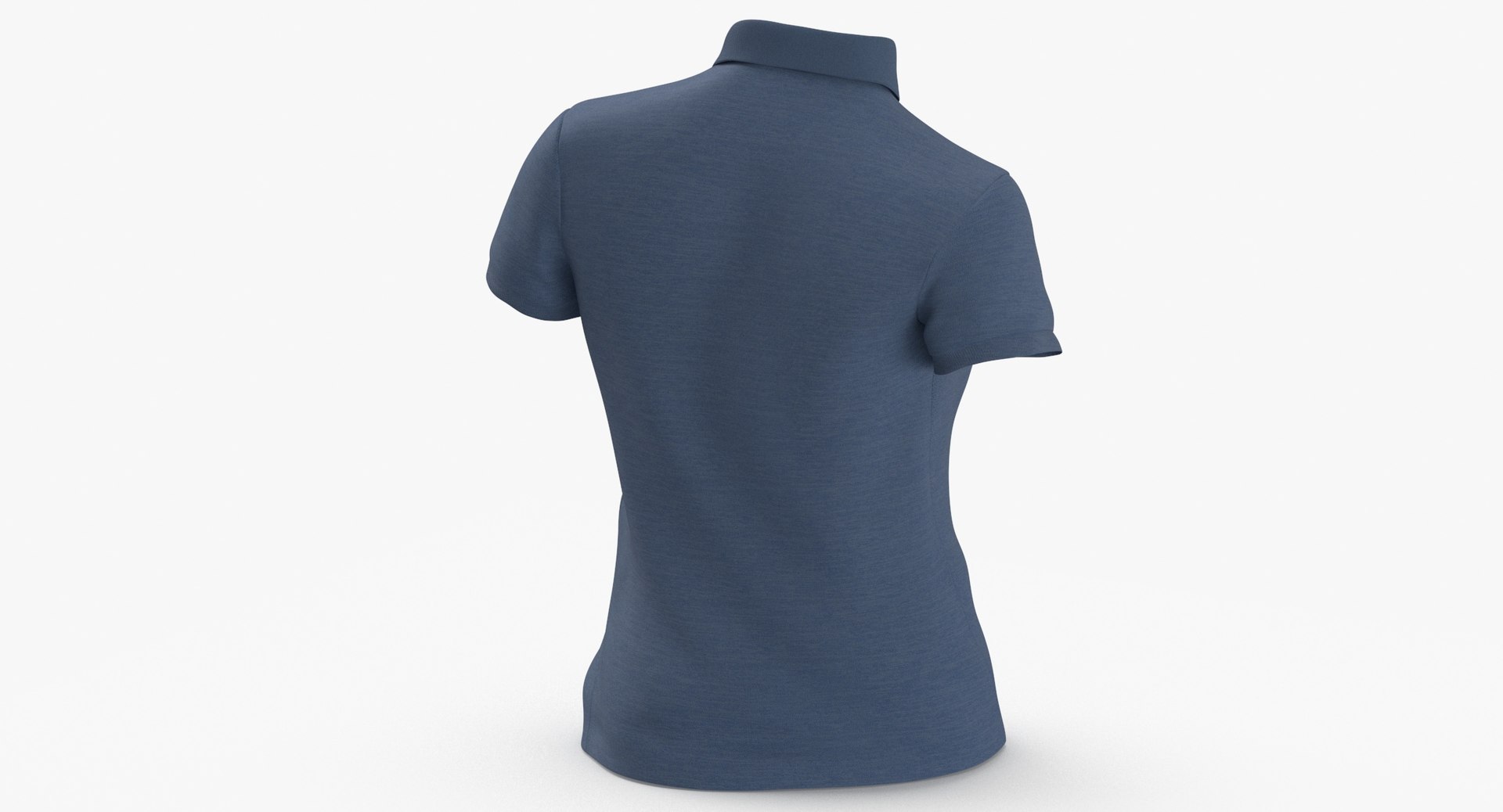 Polo Shirts Worn Female Buttoned Pose 02 Blank White And Branded ...