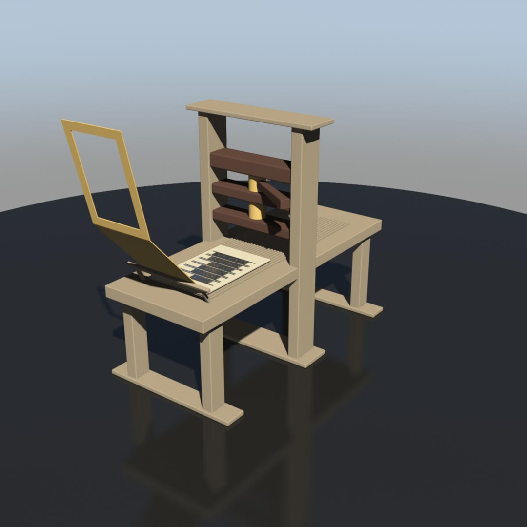 Gutenberg Press 3d Obj