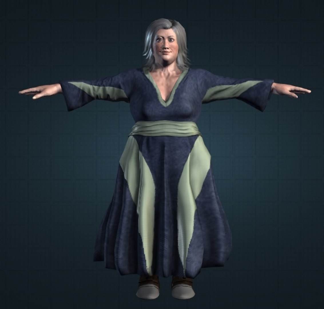 Old Couple Magicians 3d Model