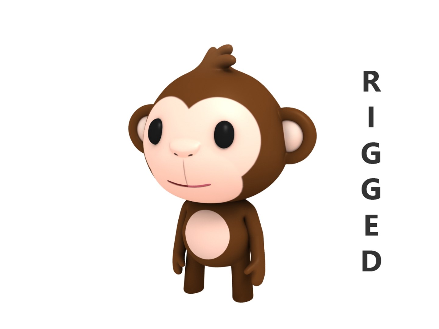 Rigged Cartoon Monkey Character 3D Model - TurboSquid 1384818