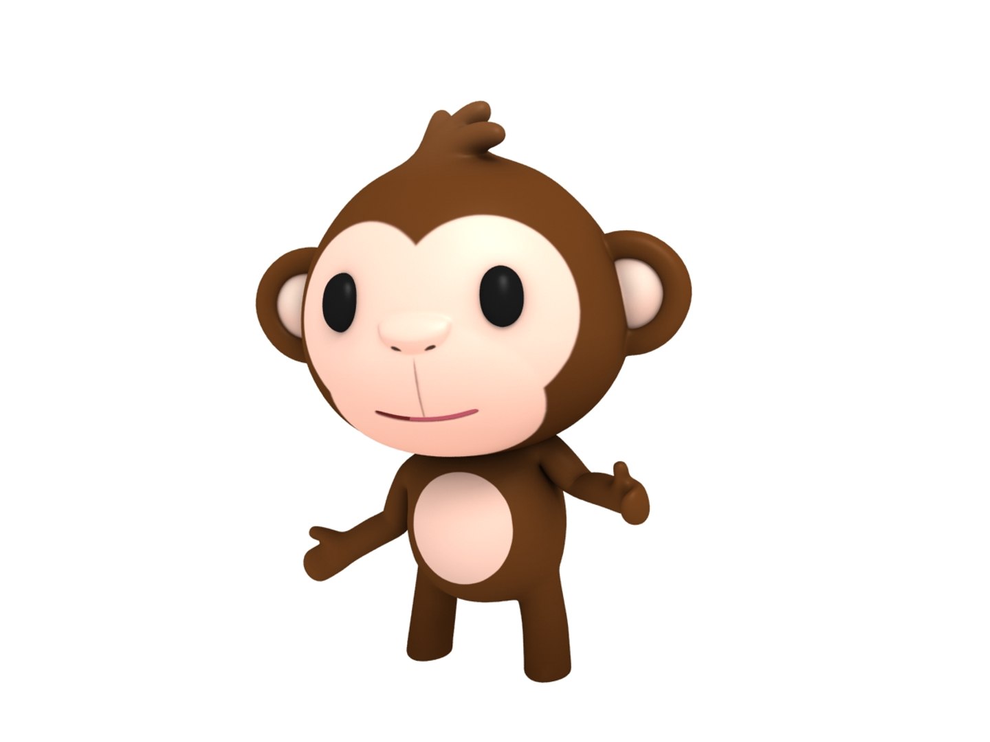 Rigged Cartoon Monkey Character 3D Model - TurboSquid 1384818
