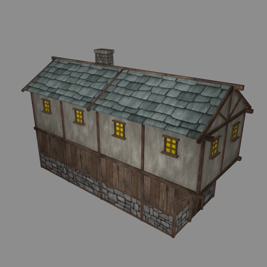 Pack Low-poly Medieval Buildings 3d Obj