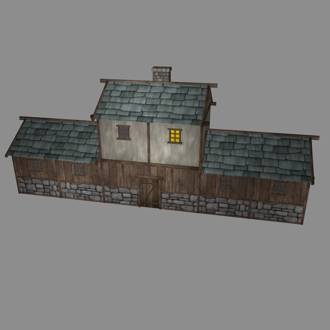 Pack Low-poly Medieval Buildings 3d Obj