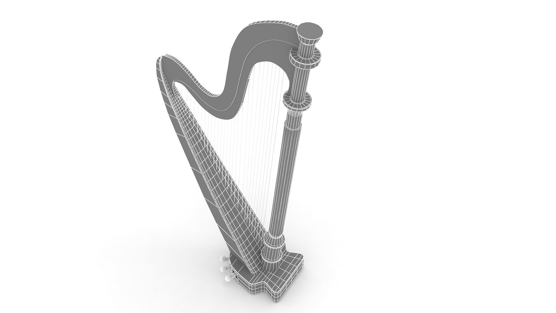 Harp Music Instrument 3D Model - TurboSquid 1680730