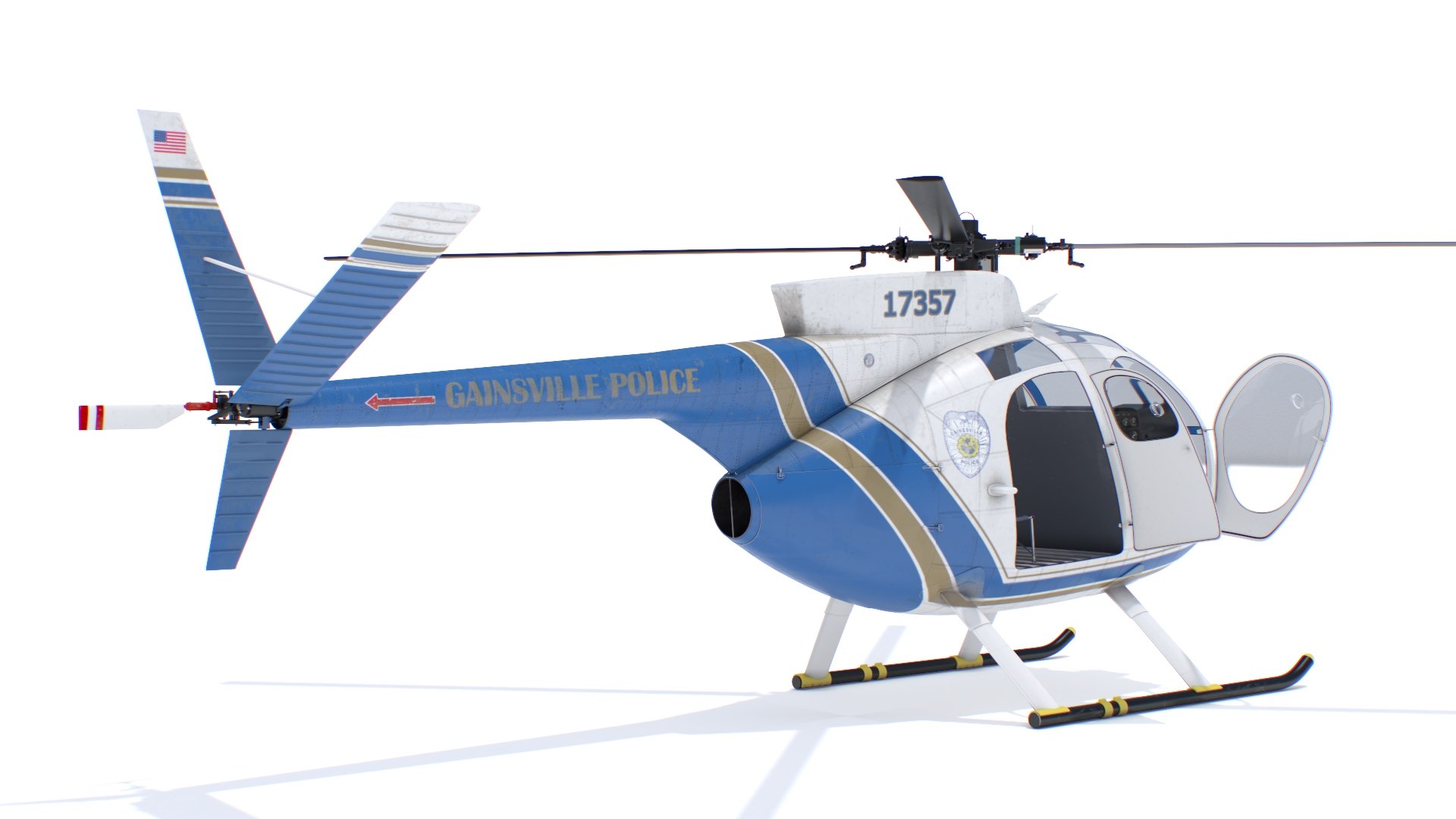 3D Light Utility Helicopter Hughes OH-6 Cayuse Rigged Model ...